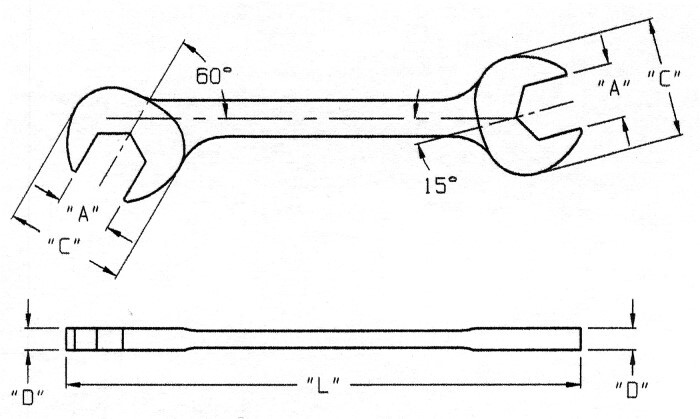 15° & 60° Double Angle Open-End Wrenches