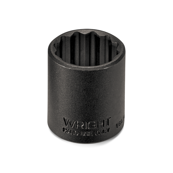 1/2" Drive 6 & 12 Pt Standard Black Industrial Hand Sockets - SAE